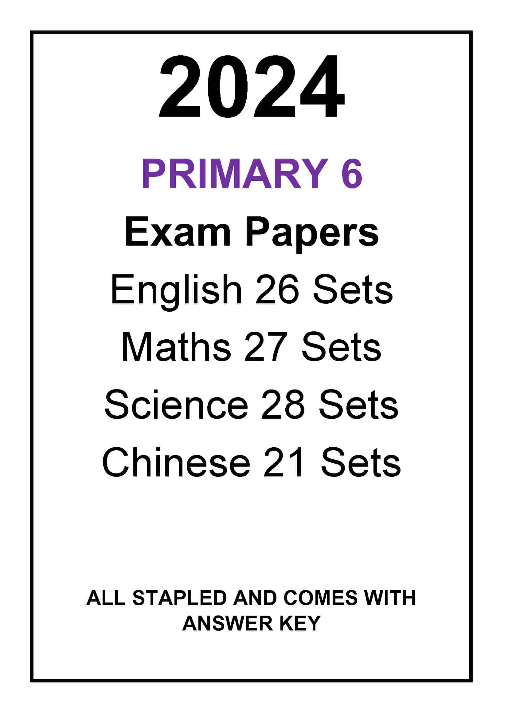 2024 Full Year P6 Exam Papers Pre-order