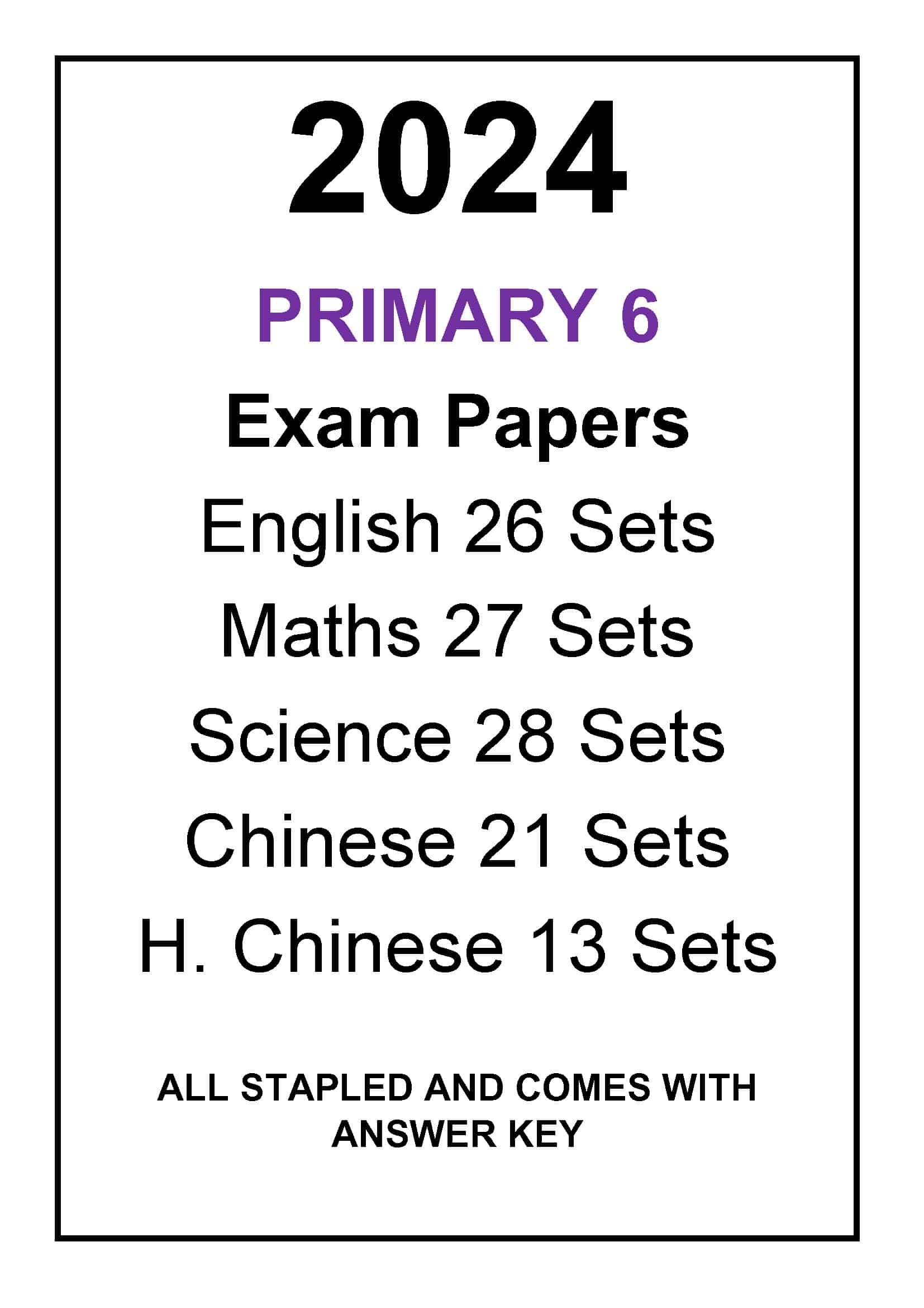 2024 Full Year P6 Exam Papers Pre-order